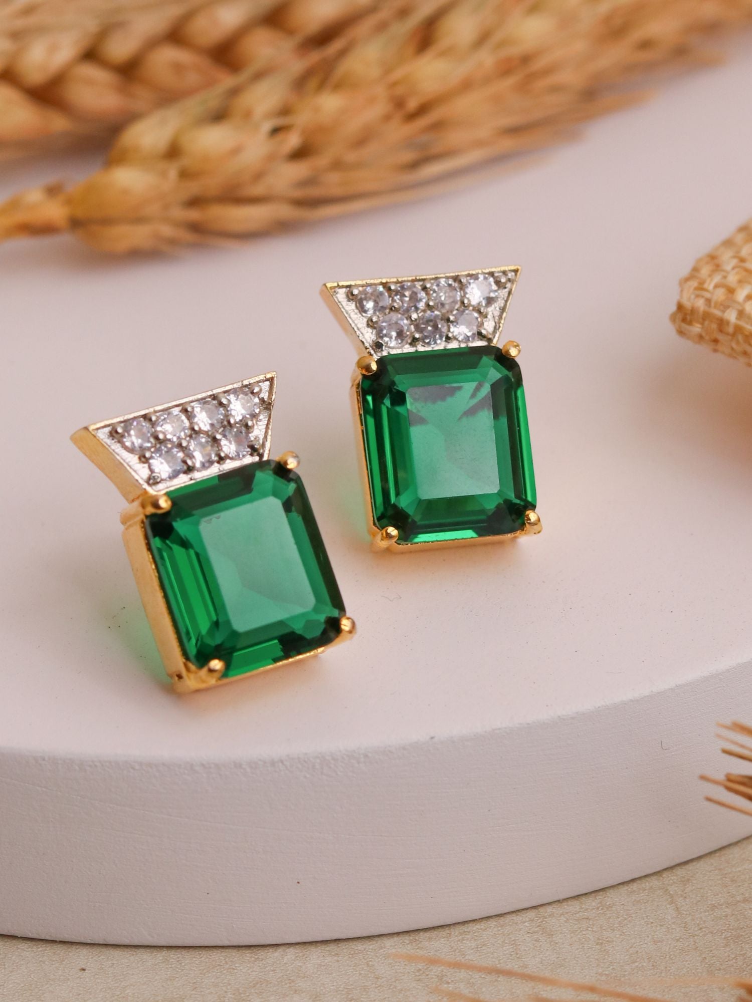 Buy Bottle Green Studs | Stud Earrings | Johori