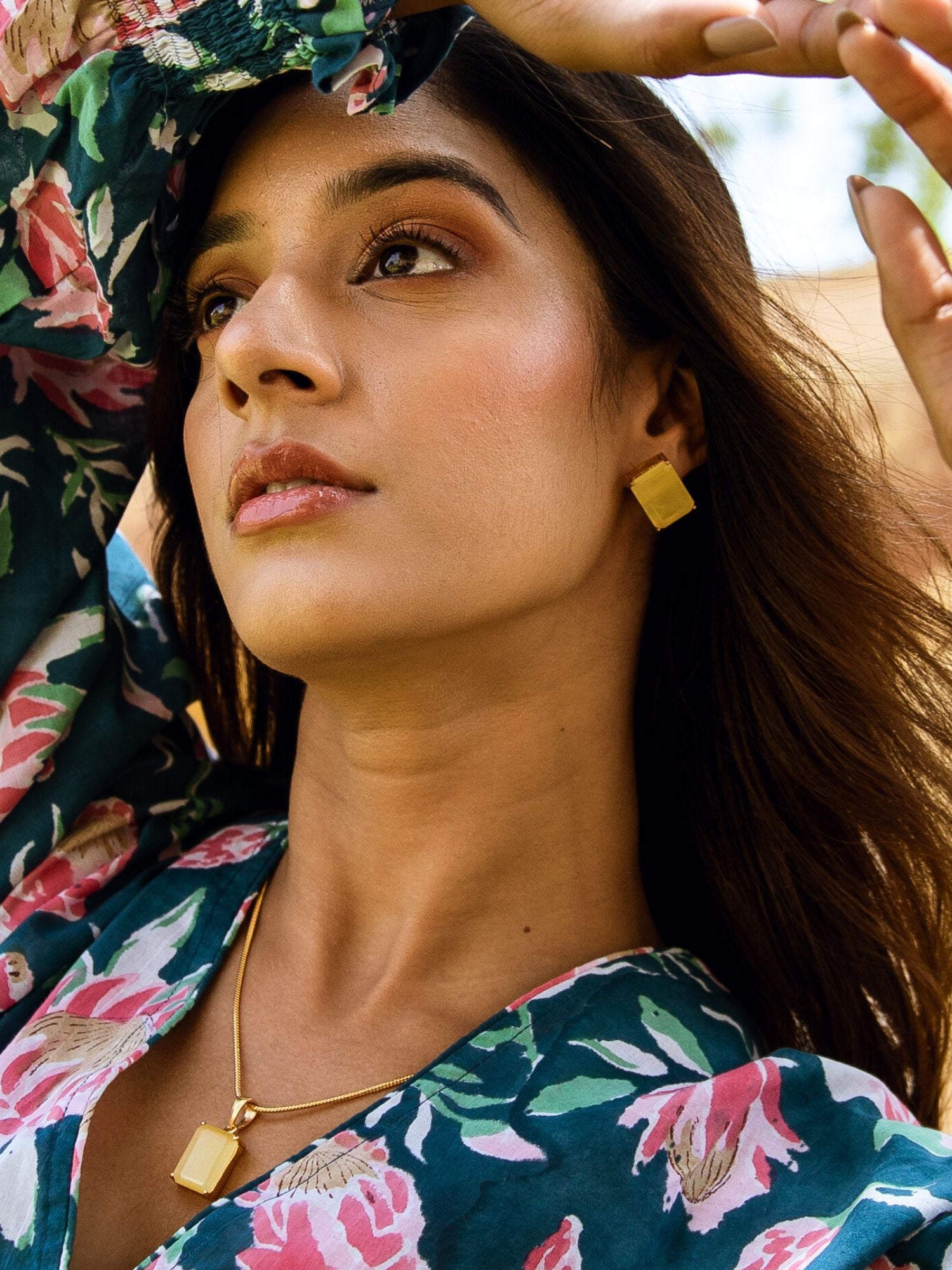 Buy Yellow Pendant Set With Chain | Pendant Necklace | Johori