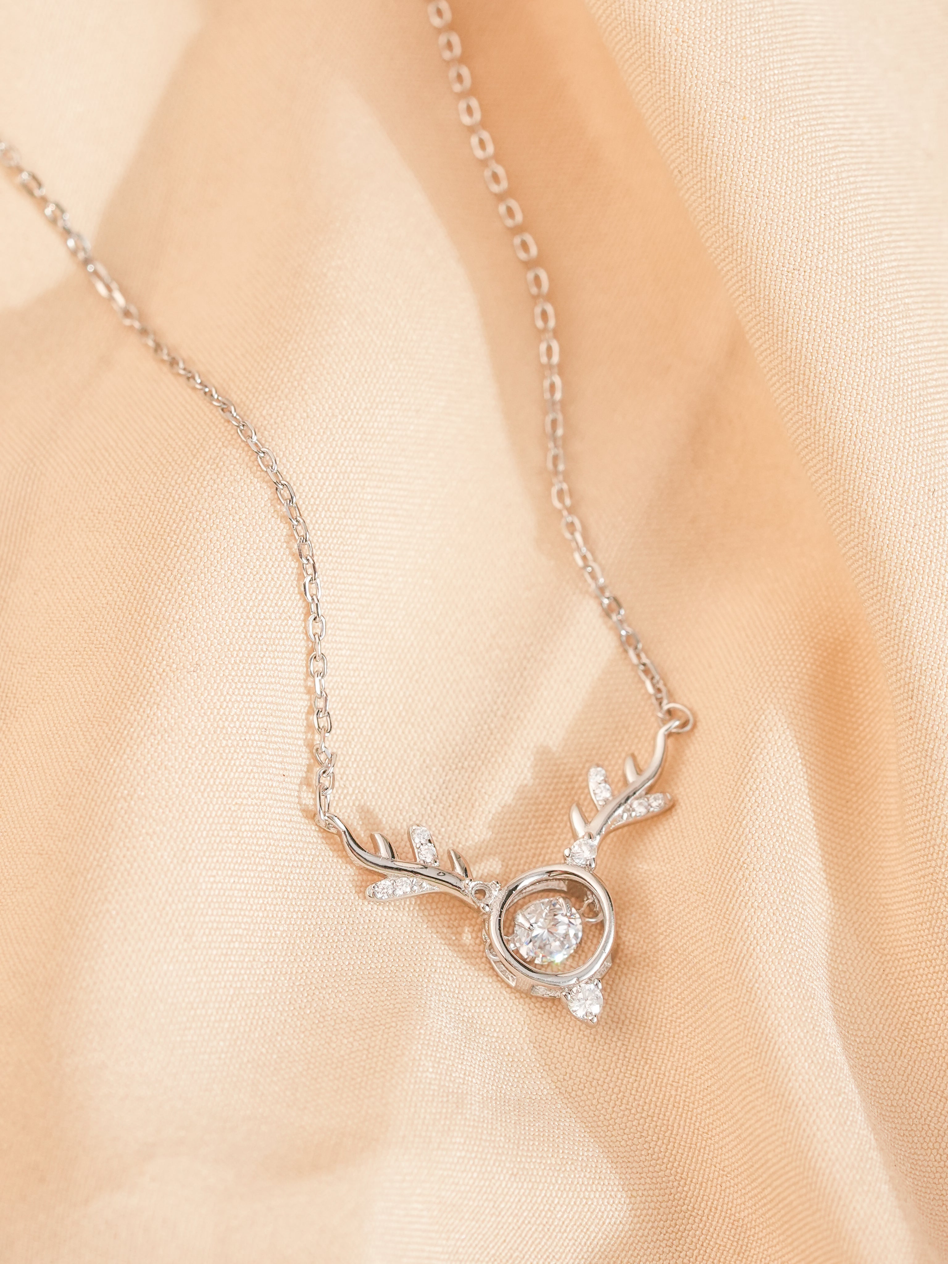Shop Silver Zircon Deer Necklace | Silver Chains For Women | Johori