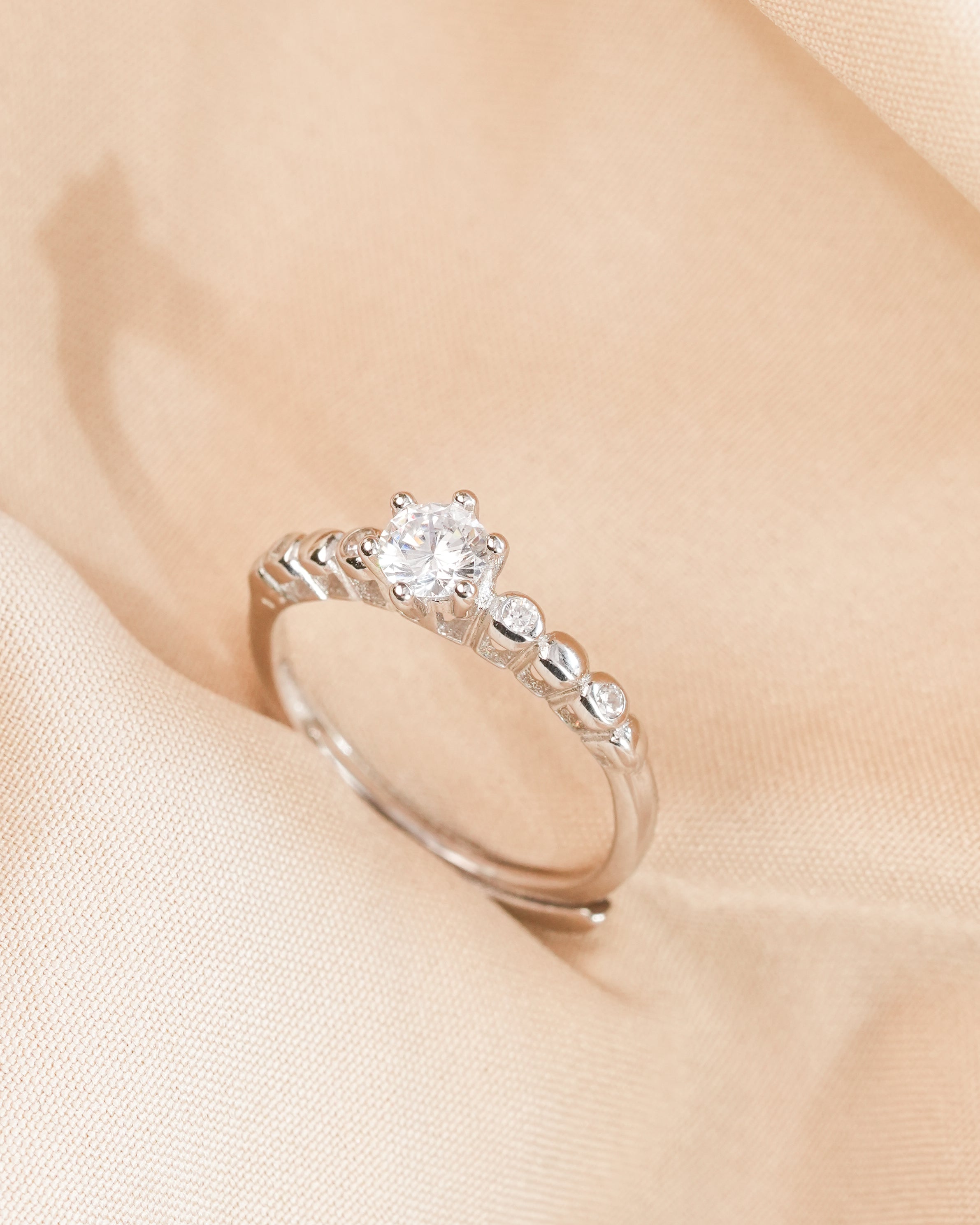 Shop Elegance Silver Solitaire Ring | Solitaire Ring | Johori